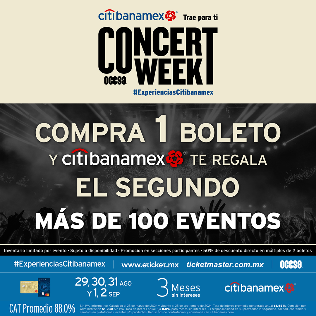 ¡Regresa Ocesa Concert Week con Citibanamex! invencible.net